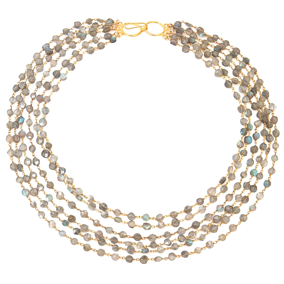 Stunning Garnet 8 Strand "Cleo" Necklace - Gold – Fego Gioielli